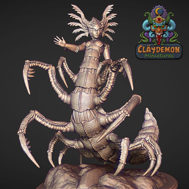 3D Printable Quashri the insect queen by Claydemon Miniatures