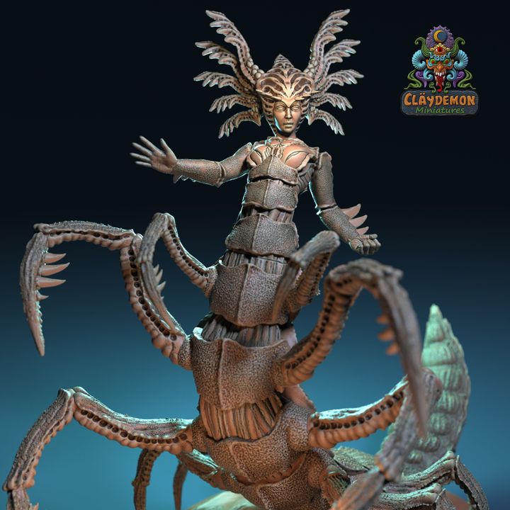 3D Printable Quashri the insect queen by Claydemon Miniatures