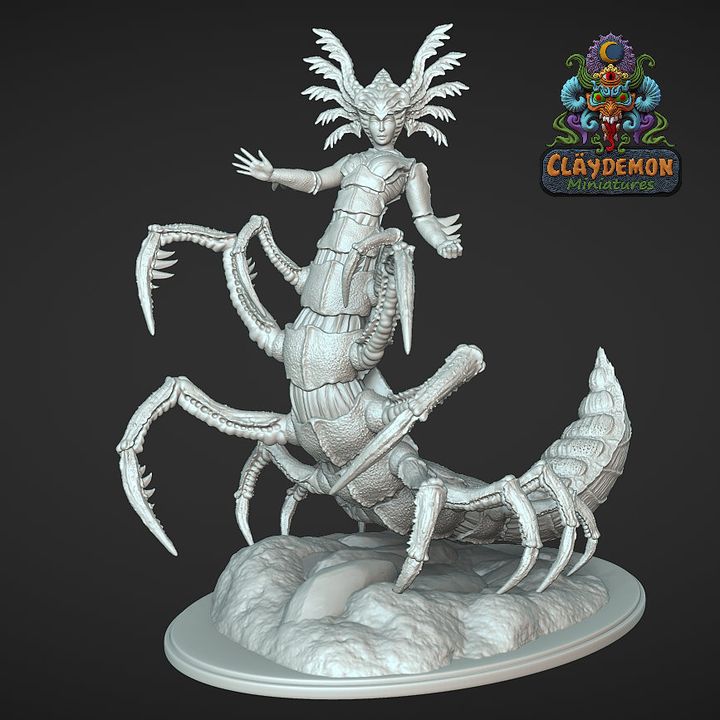 3D Printable Quashri the insect queen by Claydemon Miniatures