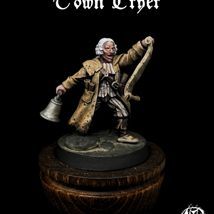 3D Printable Town Cryer Multipart Miniature by Moshartz