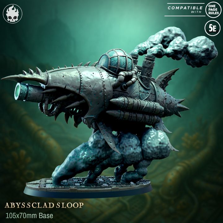 3D Printable Abyssclad Sloop - Presupported by Fleshcraft Studio