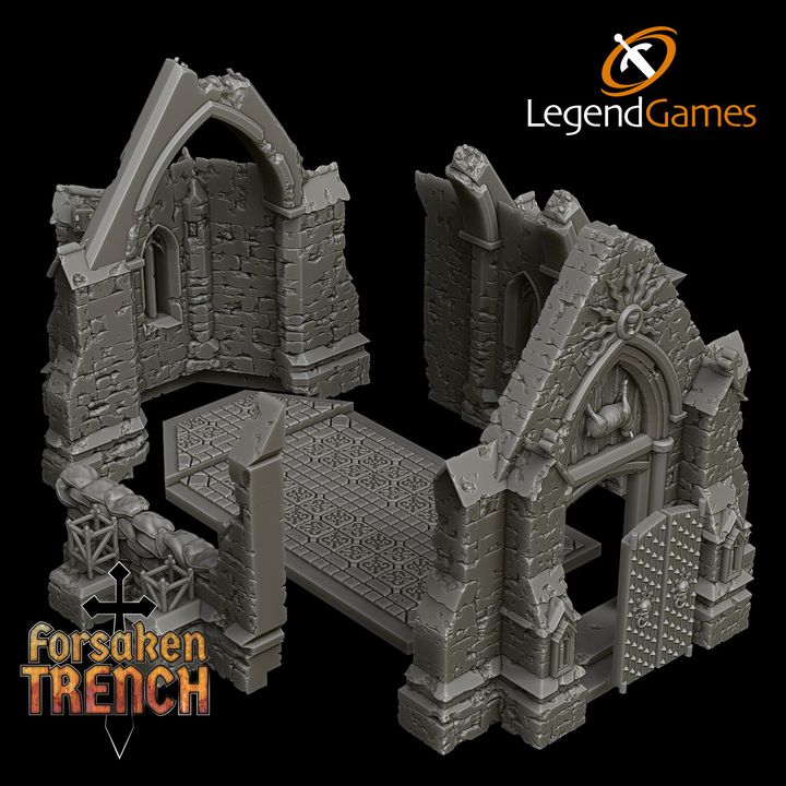 3D Printable LegendGames Complete Trench Crusade Battlefield Accessories Set by Legend Games
