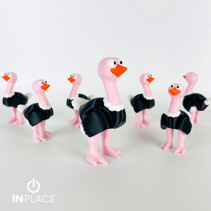 3D Printable Cute Ostrich Articulated by Inplace