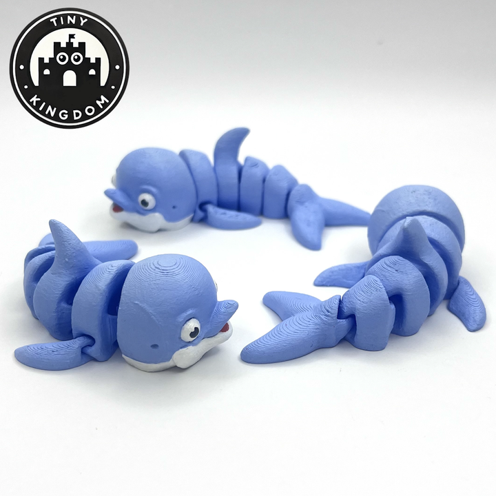 3D Printable Flexi Tiny Dolphin, Articulated fidget figure, keychain ...