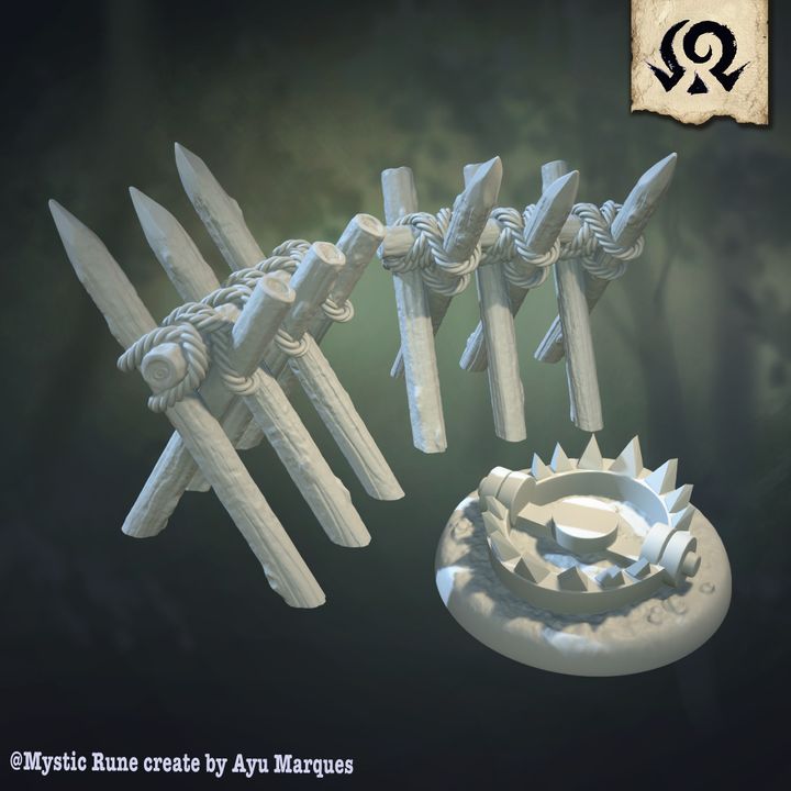 3D Printable Picket fence and Trap Bear by Mystic Rune