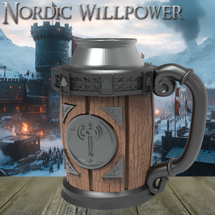 3D Printable Fantasy Tankards Can Sleeves Collection by Dragons & Flowers