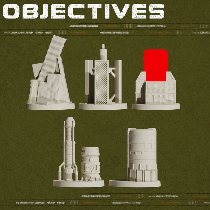 3D Printable Objective Markers - 5 themed options by Kathy Millatt ...