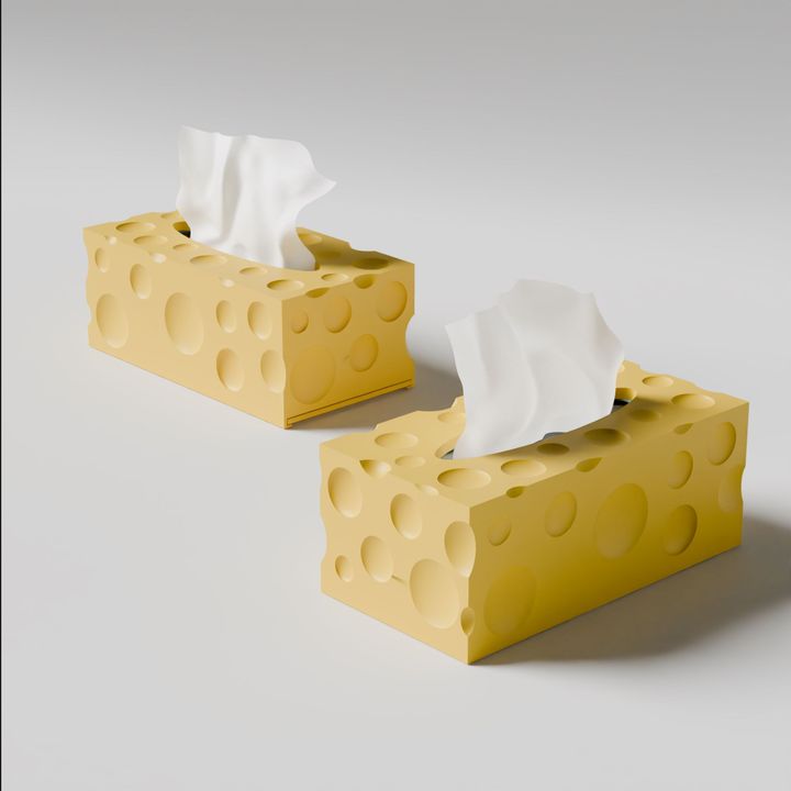 3D Printable Cheese-Tissue Box 3D Print STL File – Cute Storage ...