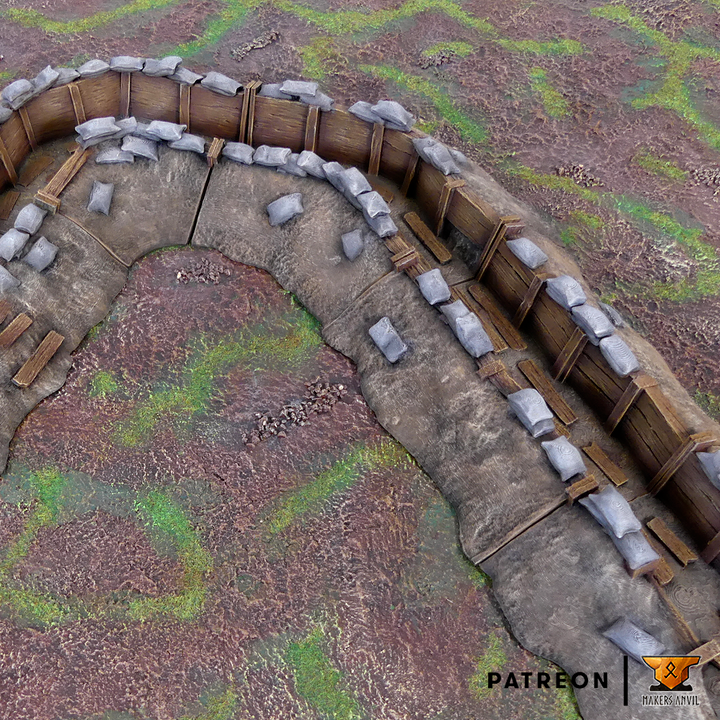 3D Printable Trenched Battlefield - Basic Trenches by Makers Anvil