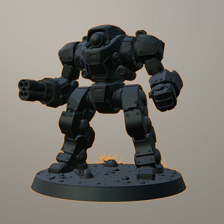 3D Printable Metzen 6mm scale heavy mech, tabletop games by Rod Genardini