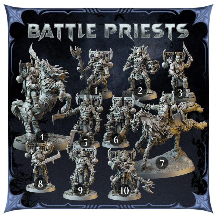 3D Printable Battle Priests | Pre-Supported by SolGood Creations