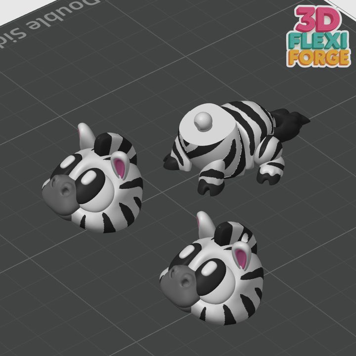 3D Printable 🦓 New Flexi Zebra + Waterfall Diorama Set 🌿💦 by 3D FLEXI FORGE