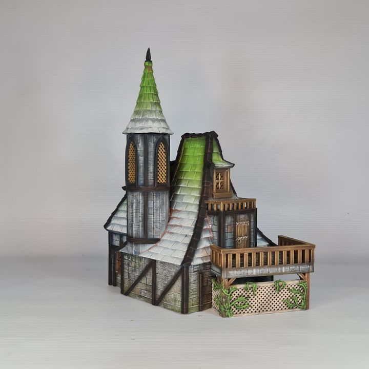 3D Printable Steeple Lodge - Medieval Town Set by Adrian