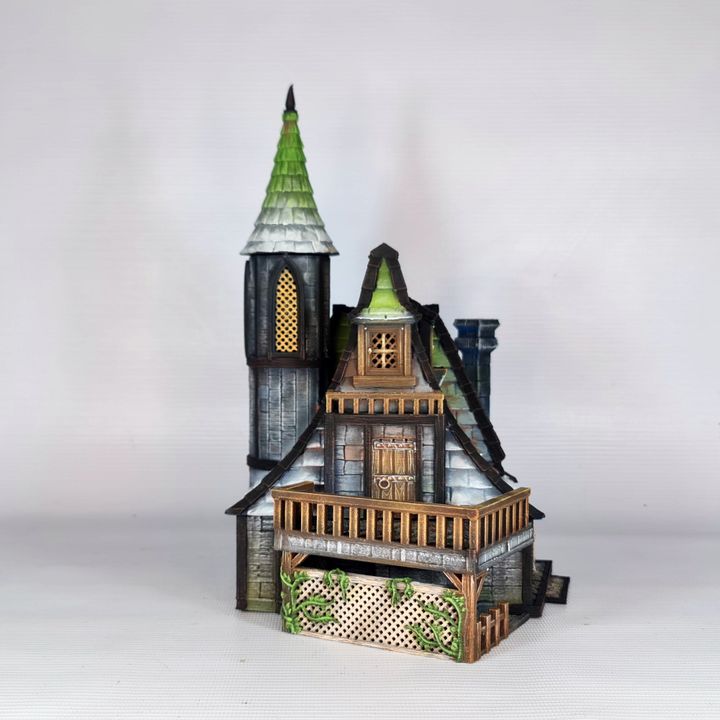 3D Printable Steeple Lodge - Medieval Town Set by Adrian
