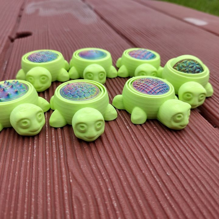3D Printable Turtle Gyro Fidget-- Easy, fast print! by Jambaby Designs