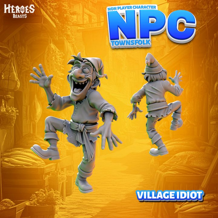 3D Printable Village Idiot by Heroes and Beasts