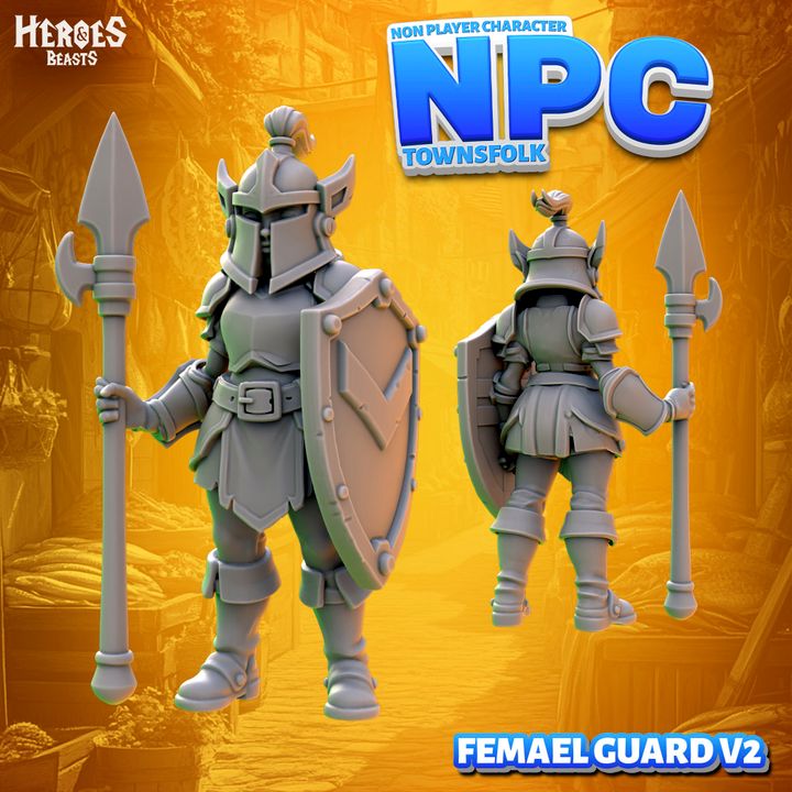 3D Printable Female Guard v2 by Heroes and Beasts