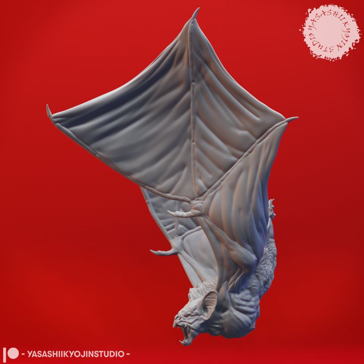 3D Printable Swooping Dire Bat - Tabletop Miniature (Pre-Supported) by ...