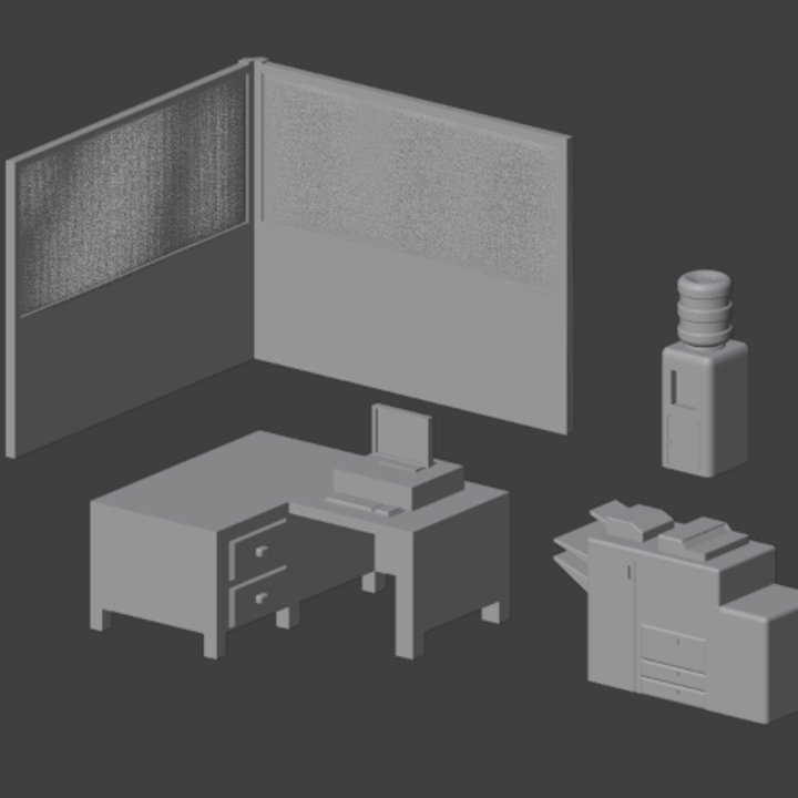 3D Printable Modern 28mm Scale Cubicle Furniture STL Files – Office ...