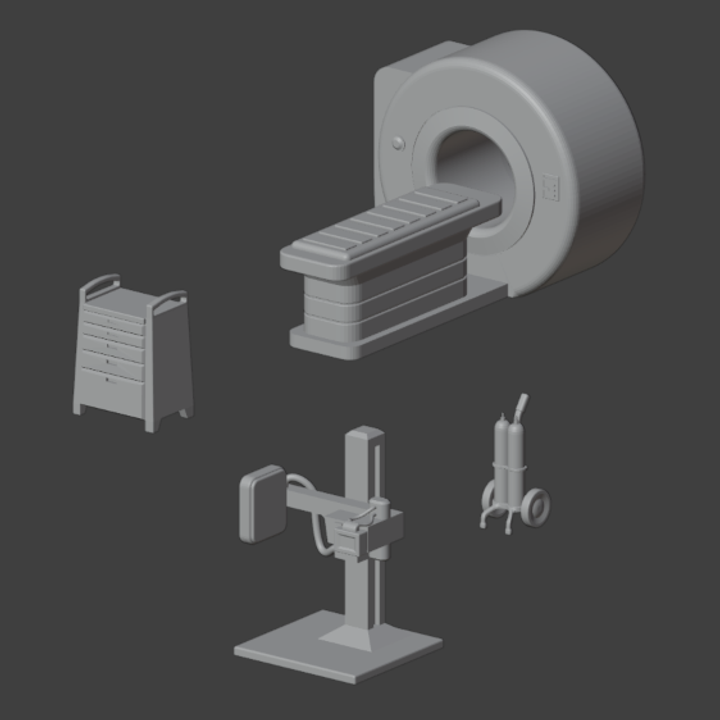 3D Printable Modern Medical Furniture Two Set STL Files – 28mm Scale ...