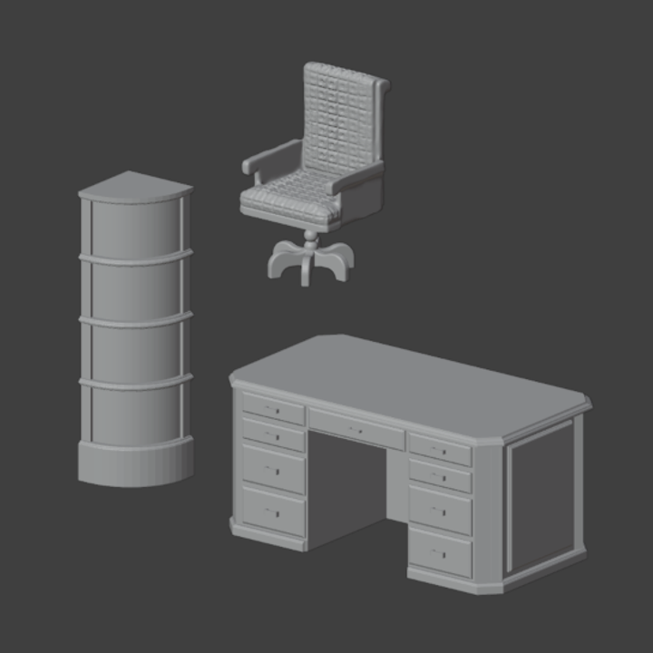3D Printable Modern Office Furniture Set STL Files – 28mm Scale Terrain ...