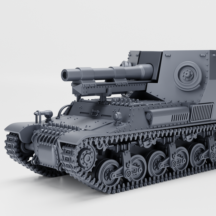 3D Printable 15cm sFH 13 auf Lorraine Schlepper (transport+combat ...