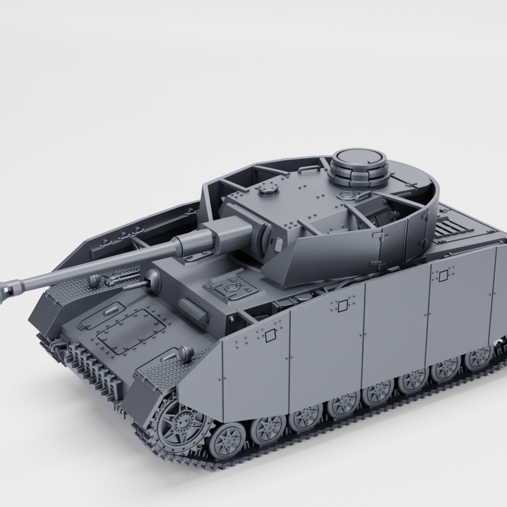3D Printable Panzer IV Ausf.H + side skirts + 3 Tankmen (Germany, WW2 ...