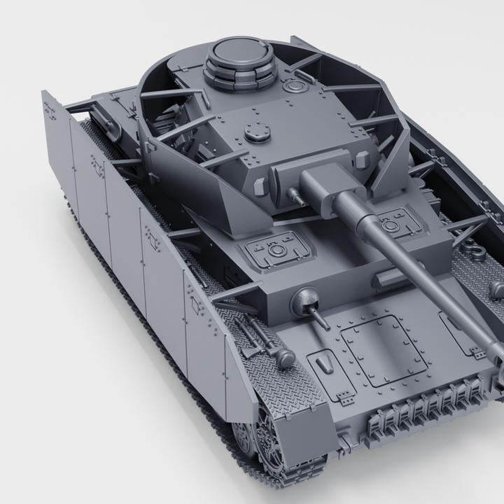 3D Printable Panzer IV Ausf.H + side skirts + 3 Tankmen (Germany, WW2 ...