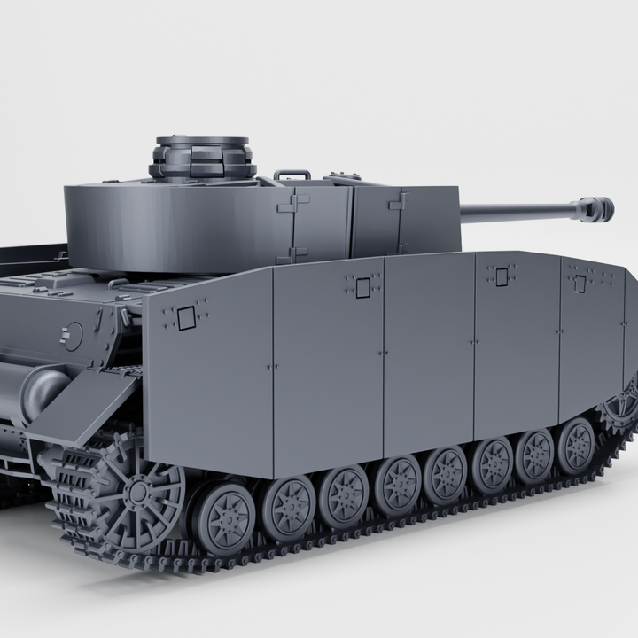 3D Printable Panzer IV Ausf.H + side skirts + 3 Tankmen (Germany, WW2 ...