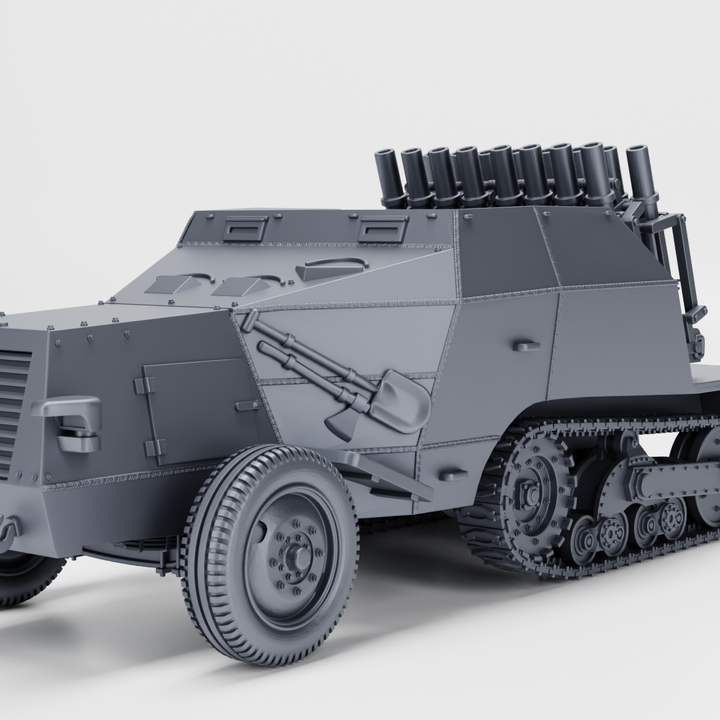 3D Printable Half-track S307(f) Reihenwerfer (row launcher) (Germany ...