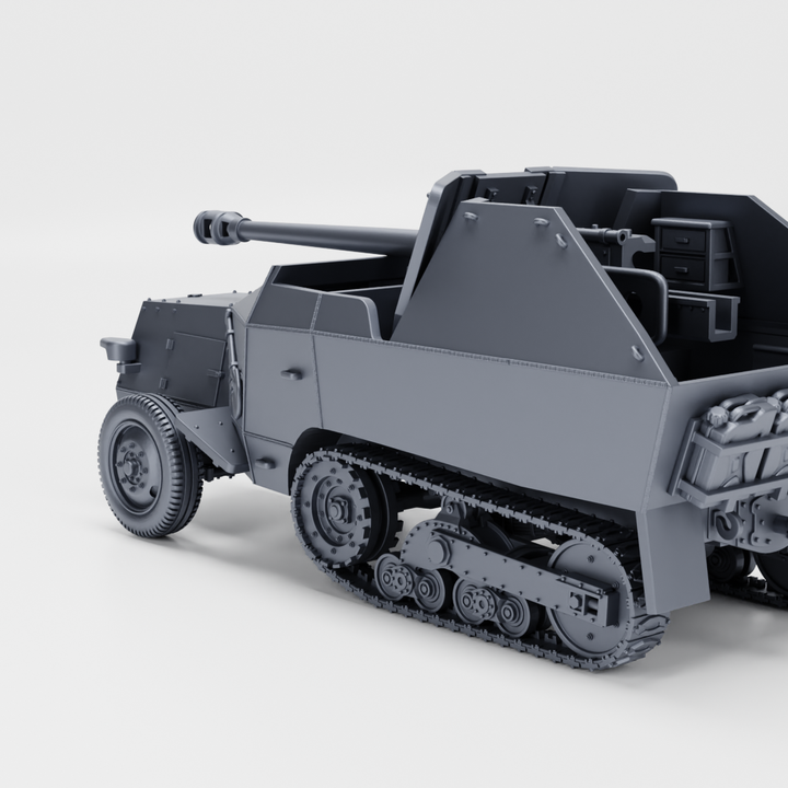 3D Printable Half-track S307(f) with 75mm PaK40 (Germany+France, WW2 ...