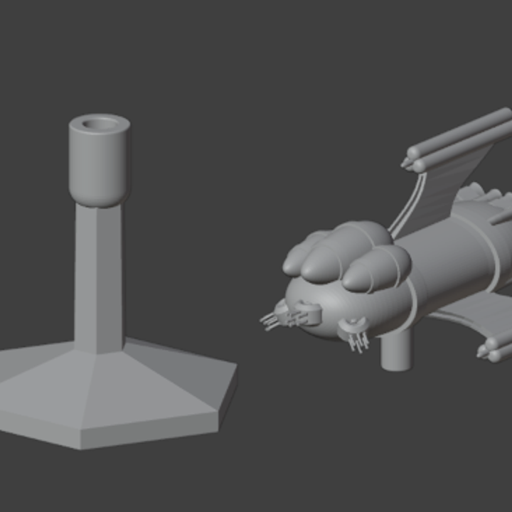 3D Printable Space Combat Monitor Class Trillian Spaceship and Flight ...