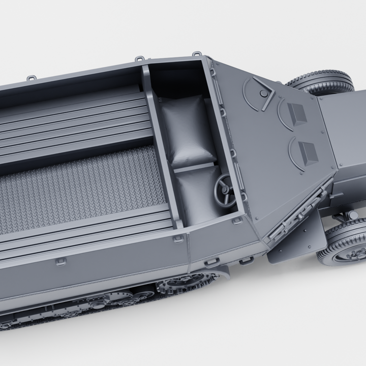 3D Printable Half-track SPW S307(f) - Ammo carrier (Germany+France, WW2 ...