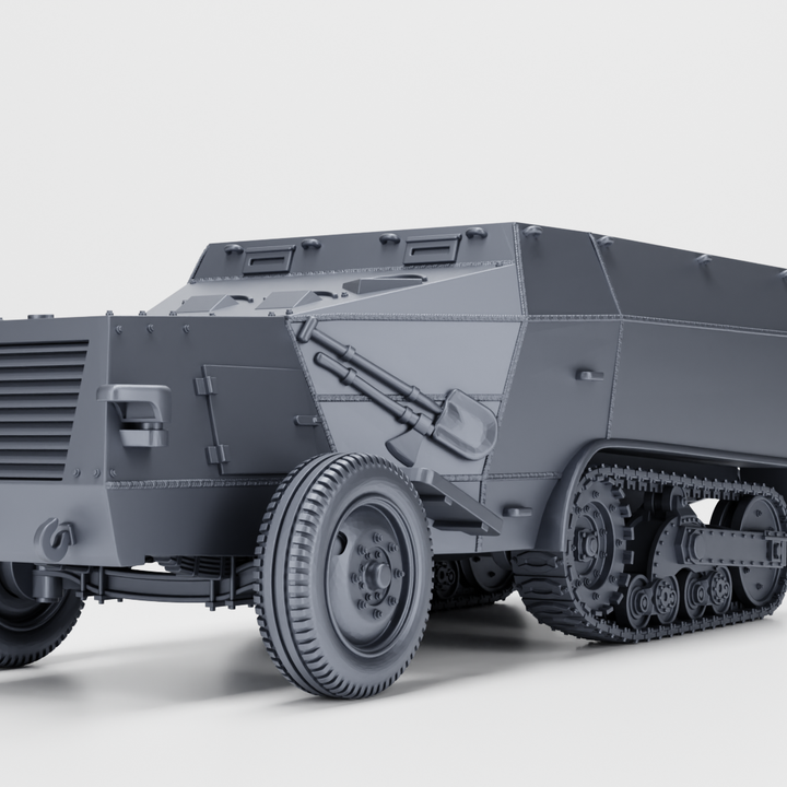 3D Printable Half-track SPW S307(f) - Ammo carrier (Germany+France, WW2 ...