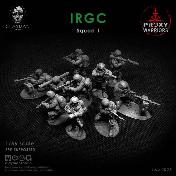 3D Printable IRGC Squad 1 – 1/56 scale by Clayman Studio