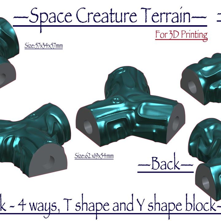 3D Printable Space Creature Terrain Part 1 Blocks Set by Table Top ...