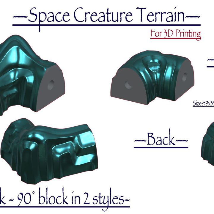 3D Printable Space Creature Terrain Part 1 Blocks Set by Table Top ...
