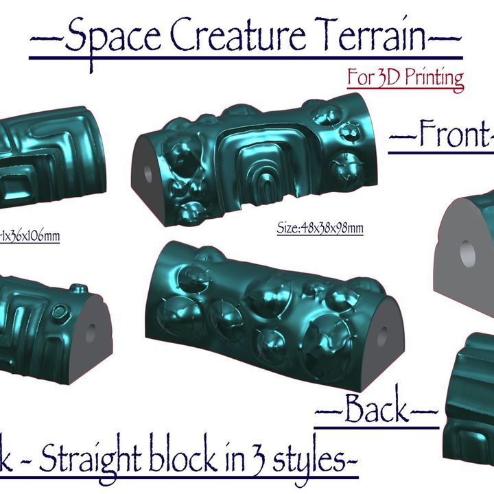 3D Printable Space Creature Terrain Part 1 Blocks Set by Table Top ...