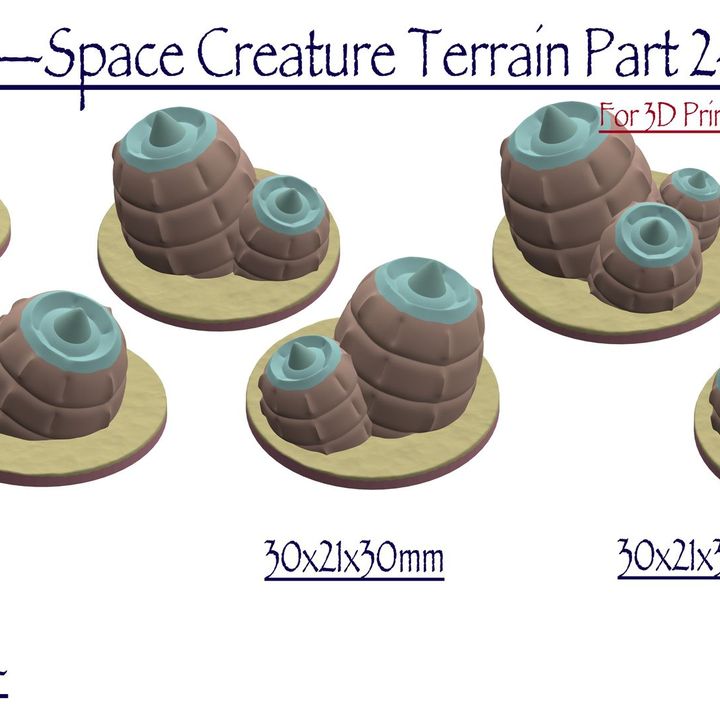3D Printable Space Creature Terrain Part 2 Plant Set by Table Top ...
