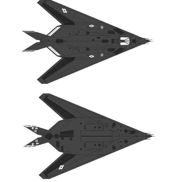 3D Printable F-117A Nighthawk (Stealth) by Wargame3d
