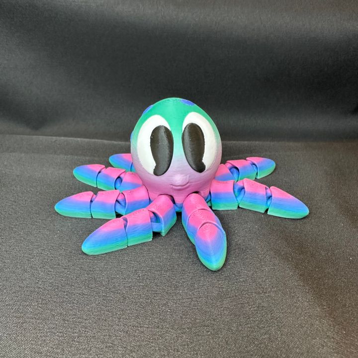 3D Printable CUTE FLEXI ARTICULATED OCTOPUS PRINT IN PLACE NO SUPPORT ...