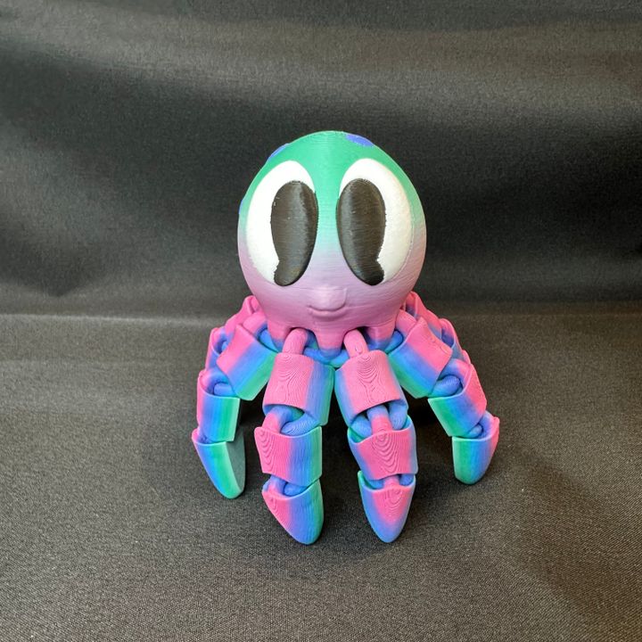3D Printable CUTE FLEXI ARTICULATED OCTOPUS PRINT IN PLACE NO SUPPORT ...
