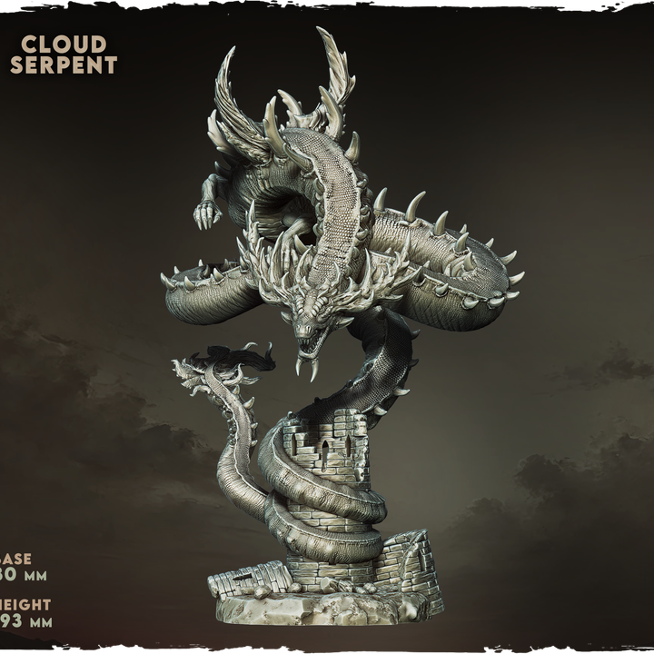3D Printable Cloud Serpent - Reign of Dragons by Monolith Arts