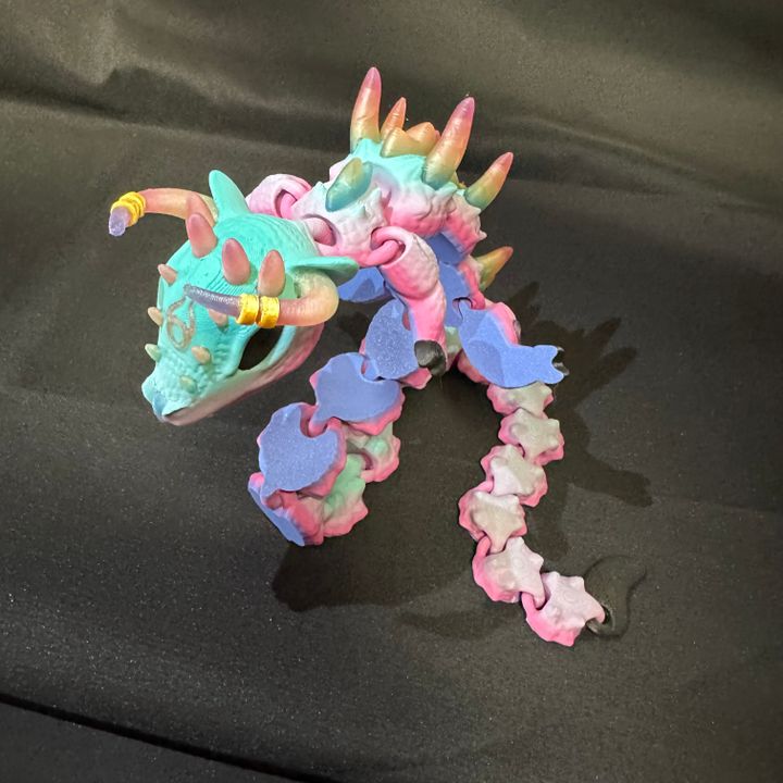 3D Printable CUTE FLEXI ZODIAC TAURUS DRAGON PRINT IN PLACE NO SUPPORT ...