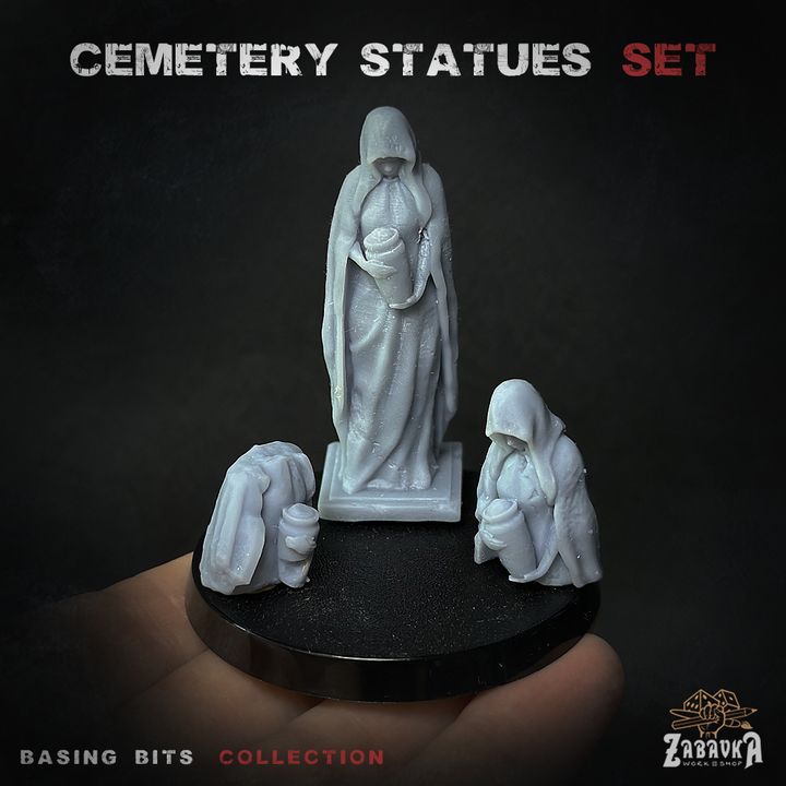 3D Printable Cemetery statues - Basing Bits by Zabavka Workshop
