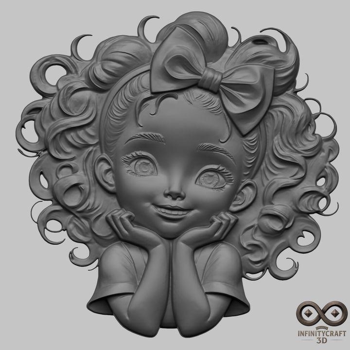3D Printable Curly Angel STL file for 3d printing or CN by SIAMAK ...