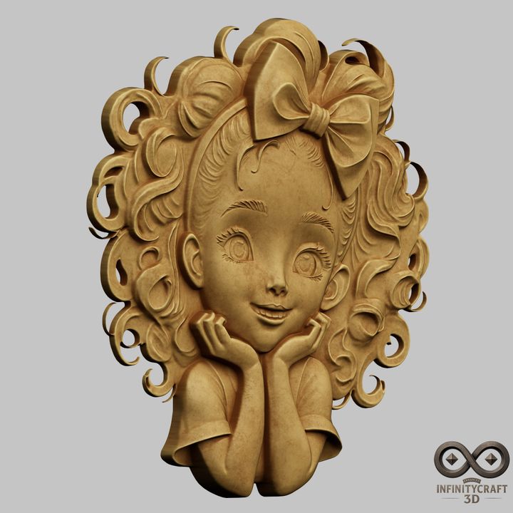 3D Printable Curly Angel STL file for 3d printing or CN by SIAMAK ...