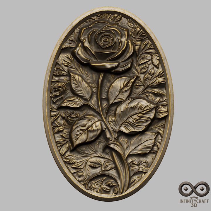 3D Printable Rose Elegance Relief STL file for 3d printing or CNC 3D ...