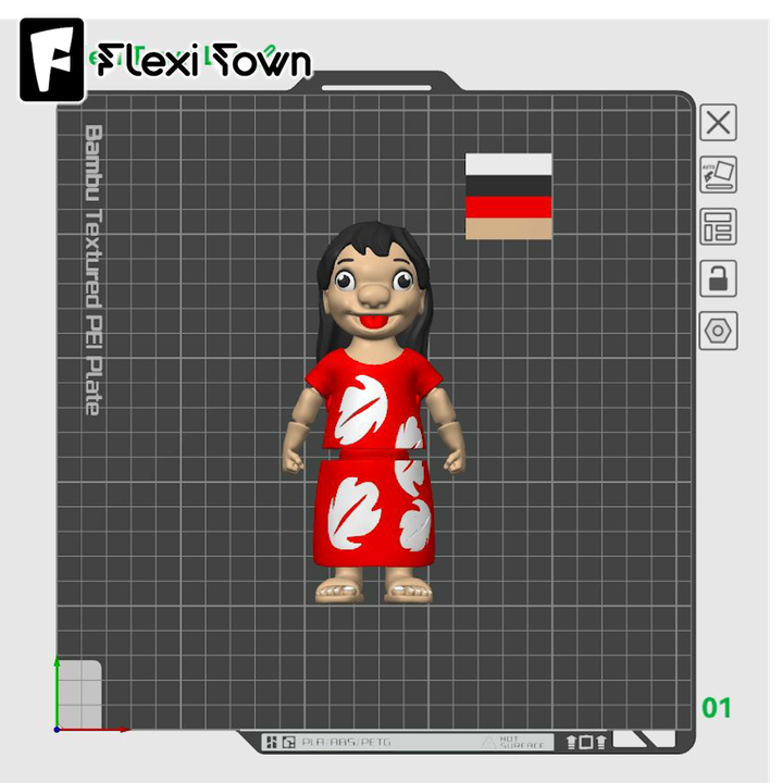 3D Printable Flexi Lilo, Lilo & Stitch, Articulated fidget figure, 3mf ...