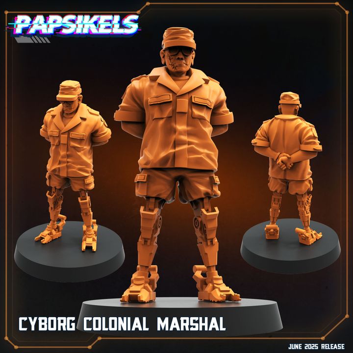 3D Printable CYBORG COLONIAL MARINE MARSHAL by PAPSIKELS MINIATURES